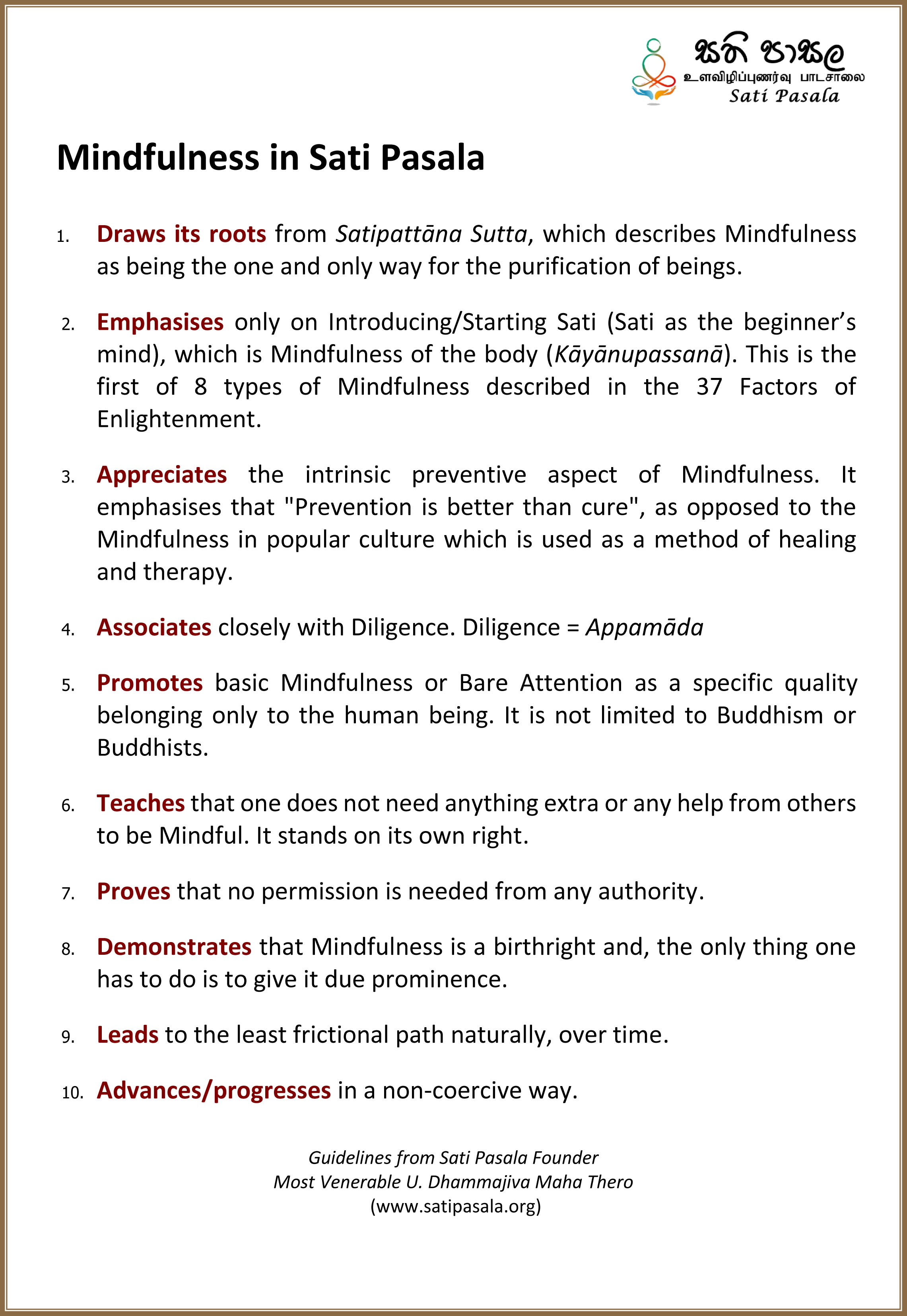10 Points Guideline (English)-Sati Pasala - Sati Pasala or How to ...
